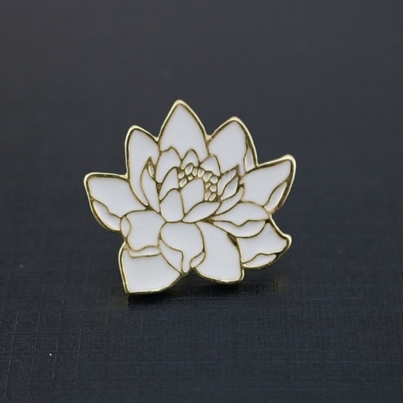 Jewelry | 525 White Lotus Flower Pin | Poshmark